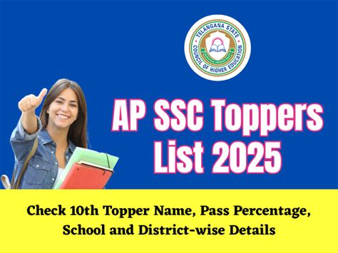 AP SSC Toppers List 2025 Check 10th Topper Name Pass Percentage Babe And District Wise