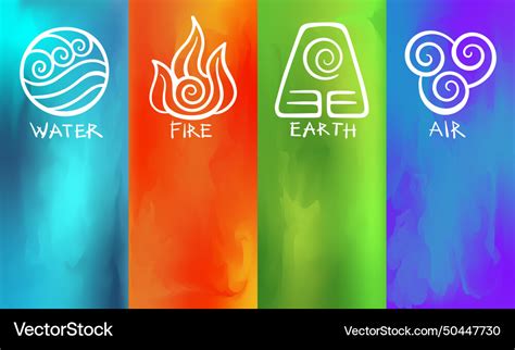 Poster Portrays Classical Elements Royalty Free Vector Image