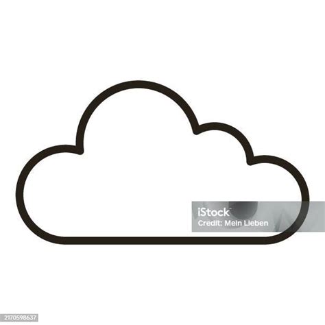구름 벡터 아이콘입니다 검은색 윤곽선 흰색 배경에 고립 된 벡터 일러스트 레이 션 0명에 대한 스톡 벡터 아트 및 기타 이미지