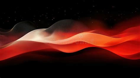 Abstract Waves Of Red And Black Create A Dynamic Flowing Design Stock Illustration
