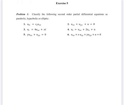 Solved Exercise 5 Problem 1 Classify The Following Second