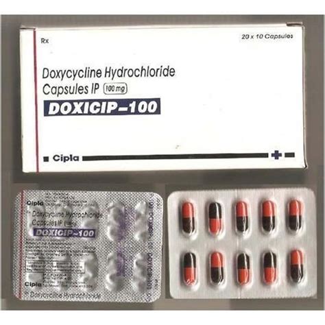 Doxycycline Hydrochloride Doxicip 100mg Capsule Rs 30 Stripe Id