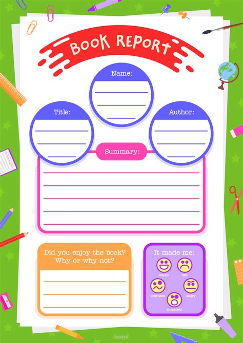 Book Report Template Elementary For Teachers Perfect For Grades 1st