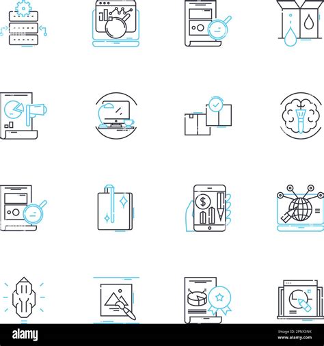 data organization linear icons set categorization sorting
