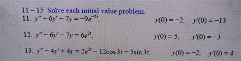 Solved Solve Each Initial Value Problem Y Chegg Com