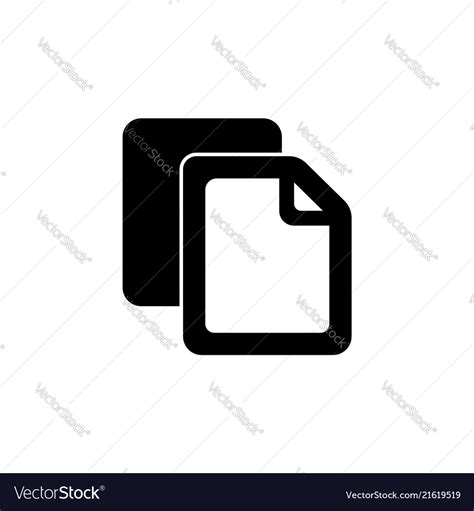 Copy File Icon Duplicate Document Symbol Black Vector Image