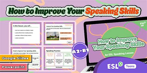 Esl How To Improve Your Speaking Skills Ppt Teens A2 B1