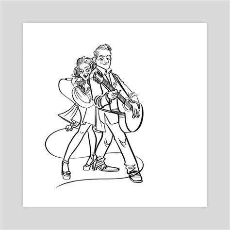 Johnny Cash And June Carter An Art Print By Kirsten Shiel Art Prints