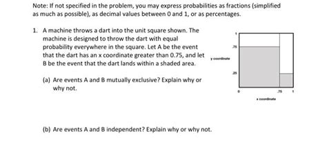 Solved A Machine Throws A Dart Into The Unit Square Chegg Com