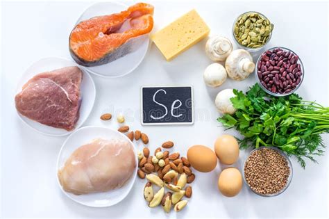 Foods Contain Selenium Food Selective Focus Stock Image Image Of