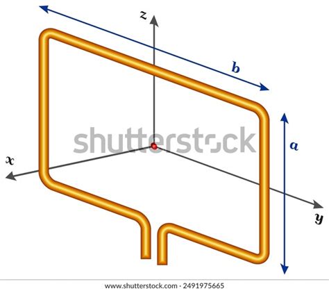 Rectangular Wire Loop Rotating Angular Velocity Stock Vector Royalty