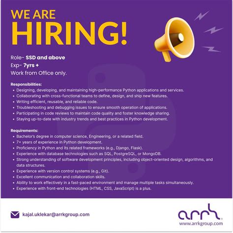 Kajal U On Linkedin Hiring Python Immdejoiner Ssd Techlead Wfo