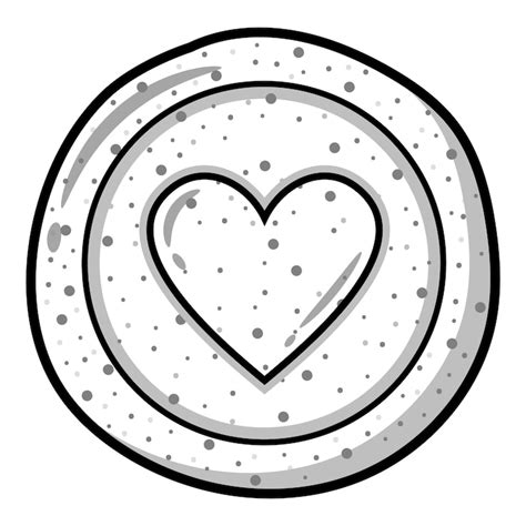 Premium Vector Korean Dalgona Candy Heart Shape Sketch For Coloring