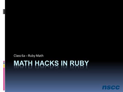 Class 6a Ruby Math Pptx