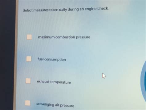 Select Measures Taken Daily During An Engine Studyx