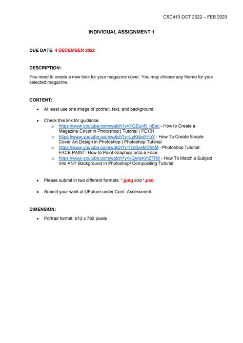 Csc413 Individual Assignment 1 Csc413 Oct 2022 Feb 2023 Individual