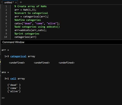 Categorical Arrays In Matlab Geeksforgeeks