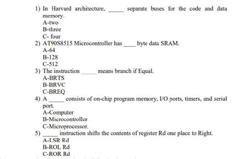Solved 1 In Harvard Architecture Separate Buses For The