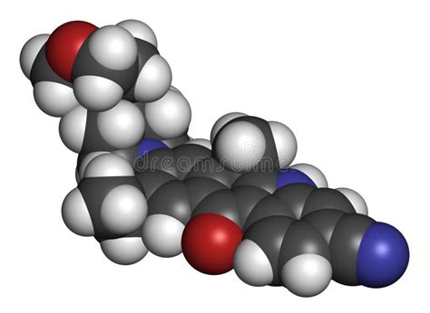 Alectinib Cancer Drug Molecule Skeletal Formula Stock Vector