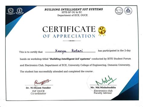 Iot Technology Learning Osmaniauniversity Certification K Kavya