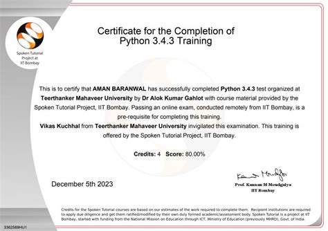 Aman Baranwal On Linkedin Python Certification Gratitude Iitbombay