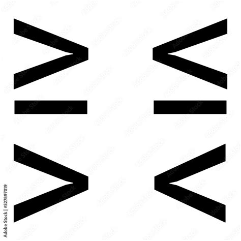 Less Than Greater Than And Equal Symbol In Mathematics Inequality Symbols Stock ベクター Adobe Stock