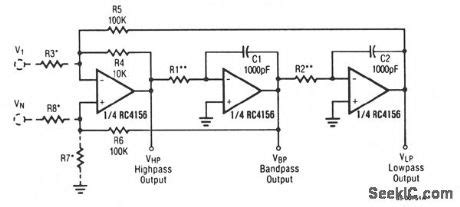 STATE VARIABLE ACTIVE FILTER Filter Circuit Basic Circuit Circuit Diagram SeekIC Com
