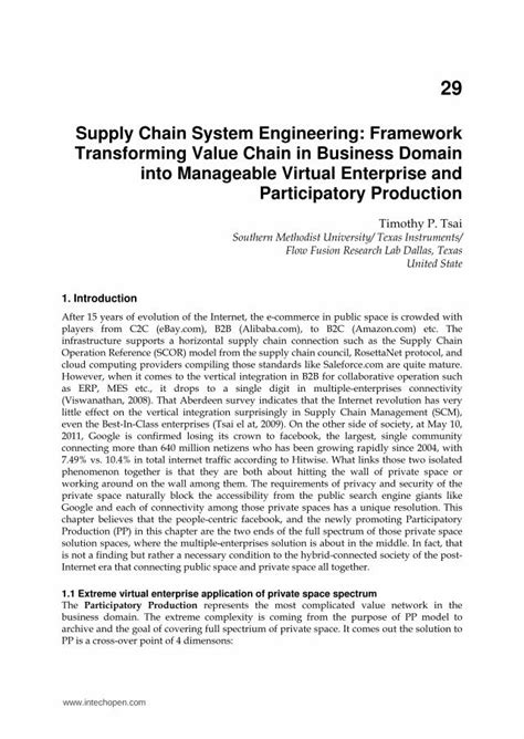Pdf Supply Chain System Engineering Framework Transforming Value