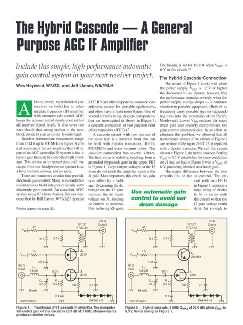 The Hybrid Cascode A General Purpose Agc If Amplifier Pdf