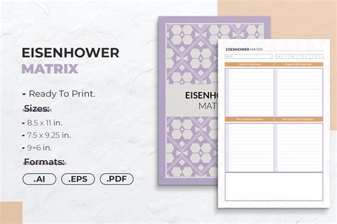 Eisenhower Matrix Printable Template Graphic By Jundi · Creative Fabrica
