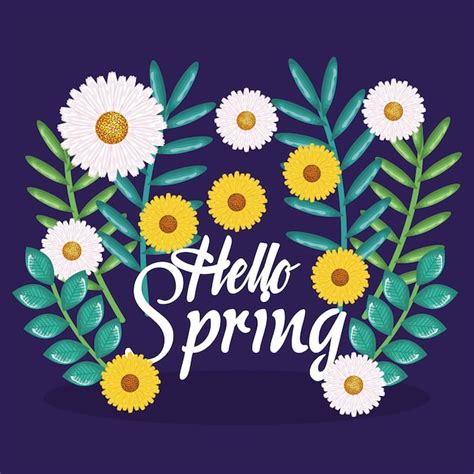 Premium Vector Hello Spring Decorative Design