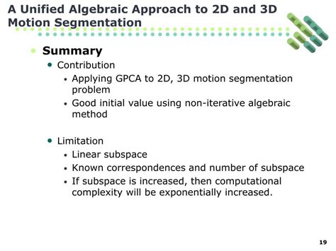 Ppt A Unified Algebraic Approach To 2 D And 3 D Motion Segmentation