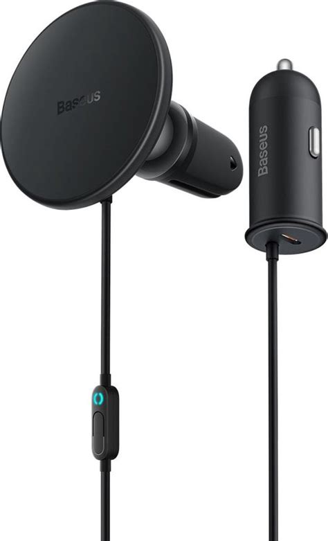 Baseus Autolader 25W Met MagSafe Ventilatierooster Houder 15W Zwart