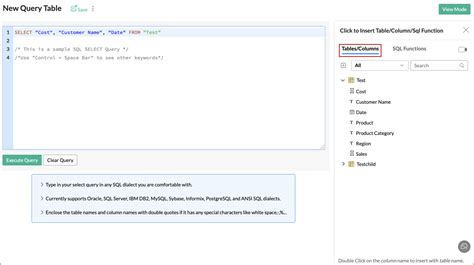 Query Tables Zoho Analytics On Premise