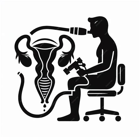 Premium Vector Fetoscopy Silhouette Line Art Vector Illustration On