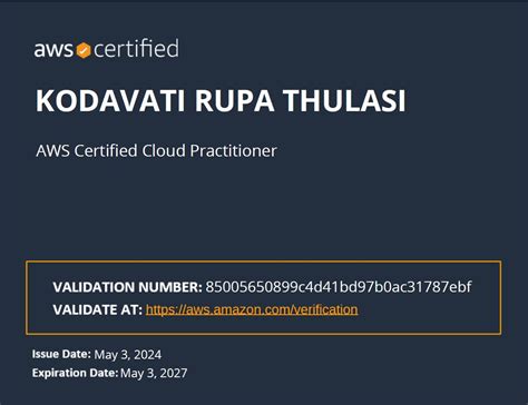 Rupa Thulasi Kodavati On Linkedin Aws Cloudpractitioner