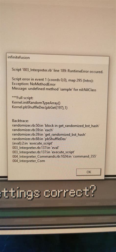I Cant Load Into Randomised Mode Always Get This Error Message Cant