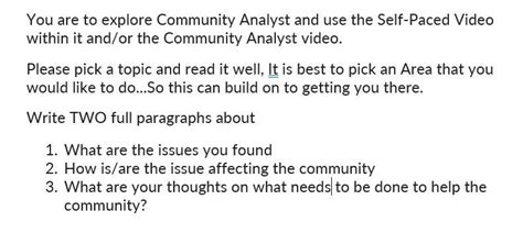 Solved You Are To Explore Community Analyst And Use The