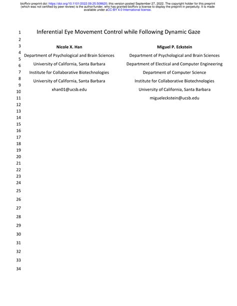 Pdf Inferential Eye Movement Control While Following Dynamic Gaze