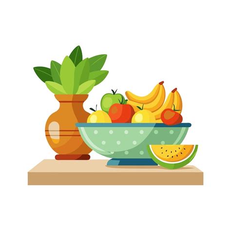 현실적인 과일 터 일러스트레이션 개념 프리미엄 벡터