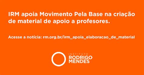 Irm Apoia Movimento Pela Base Na Cria O De Material De Apoio