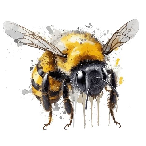 Watercolor Bee Honeycomb Honey Flowers 23657743 Png