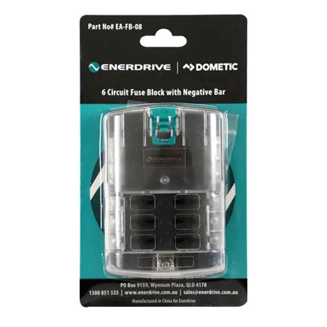 Enerdrive Fuse Block 6 Way With Negative Bar Enerdrive Caravan Rv Camping