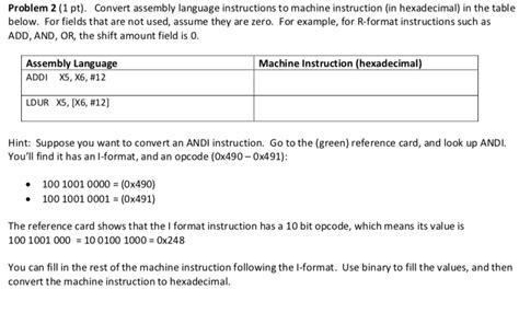 Solved Problem Pt Convert Assembly Language Chegg Com
