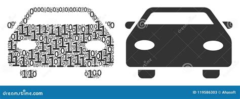 Car Collage Of Binary Digits Stock Vector Illustration Of Traffic Vector 119586303