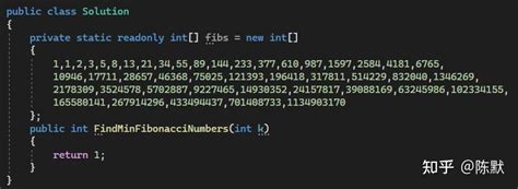 【1414 和为 K 的最小数量的斐波那契数字】 知乎