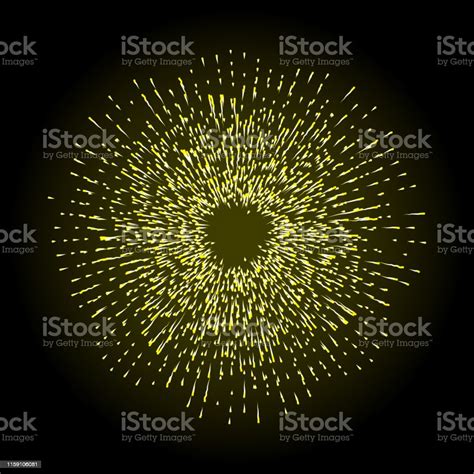 검은 색 배경에 격리 된 골드 불꽃 놀이 벡터입니다 거룩한 황금 님버스 원 아우레올 성자 기호 문신 참조 벡터 7월에 대한 스톡 벡터 아트 및 기타 이미지 Istock