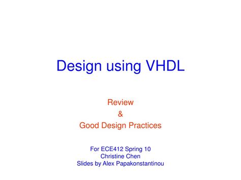 PPT Design Using VHDL PowerPoint Presentation Free Download ID 3543007