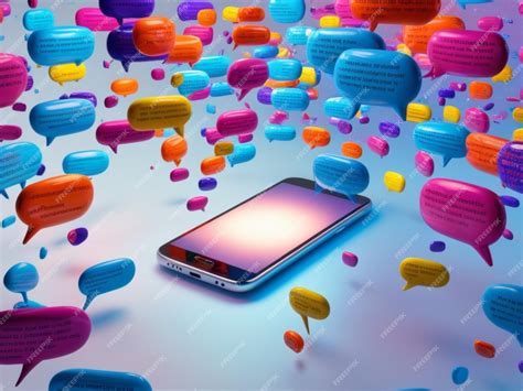 Dynamic Scene Of Floating Colorful Speech Bubbles Representing Virtual