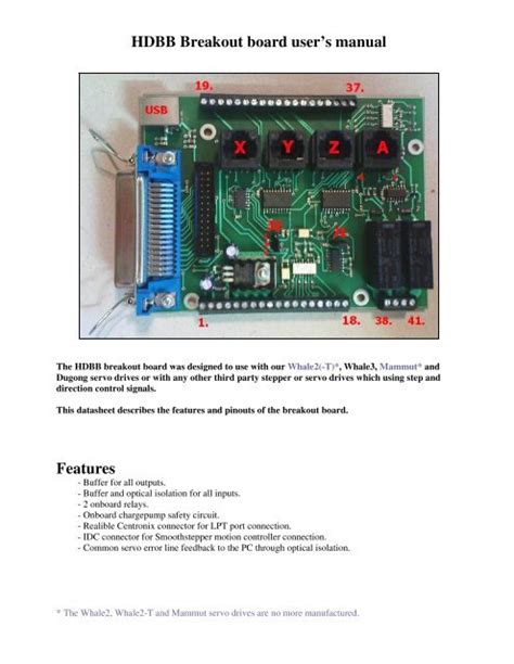 Hdbb Breakout Board Users Manual Features Cncdrive